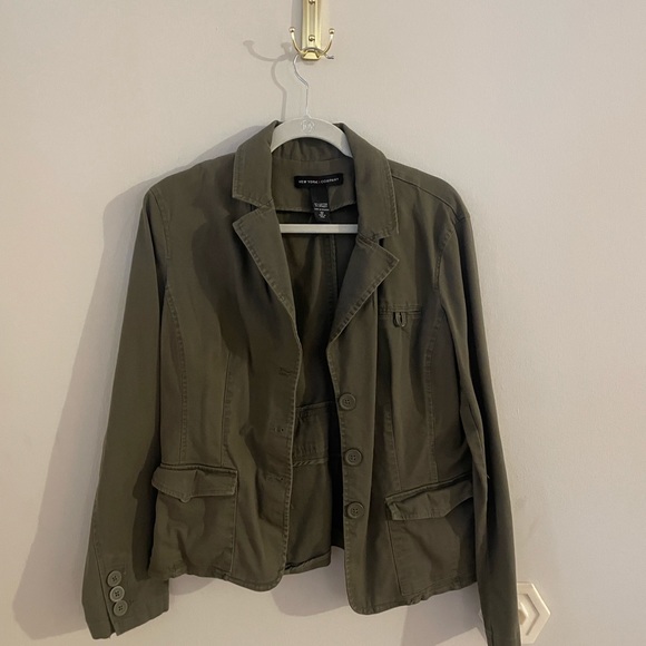 New York & Company | Jackets & Coats | Vintage Y2k Green Khaki Blazer ...